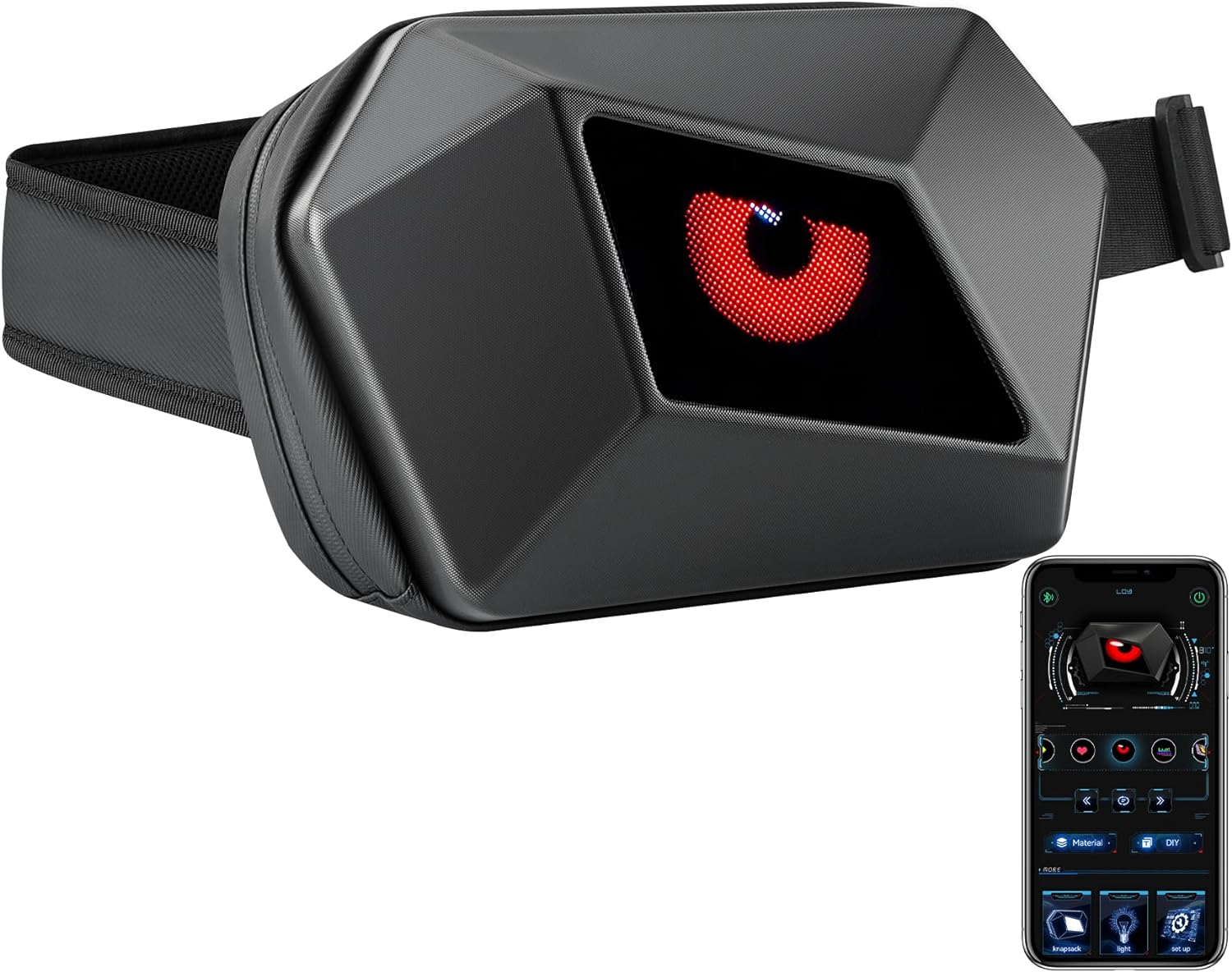 Smart LED Backpack Waterproof Hard Shell LED Iron Man Backpack Evil Ey