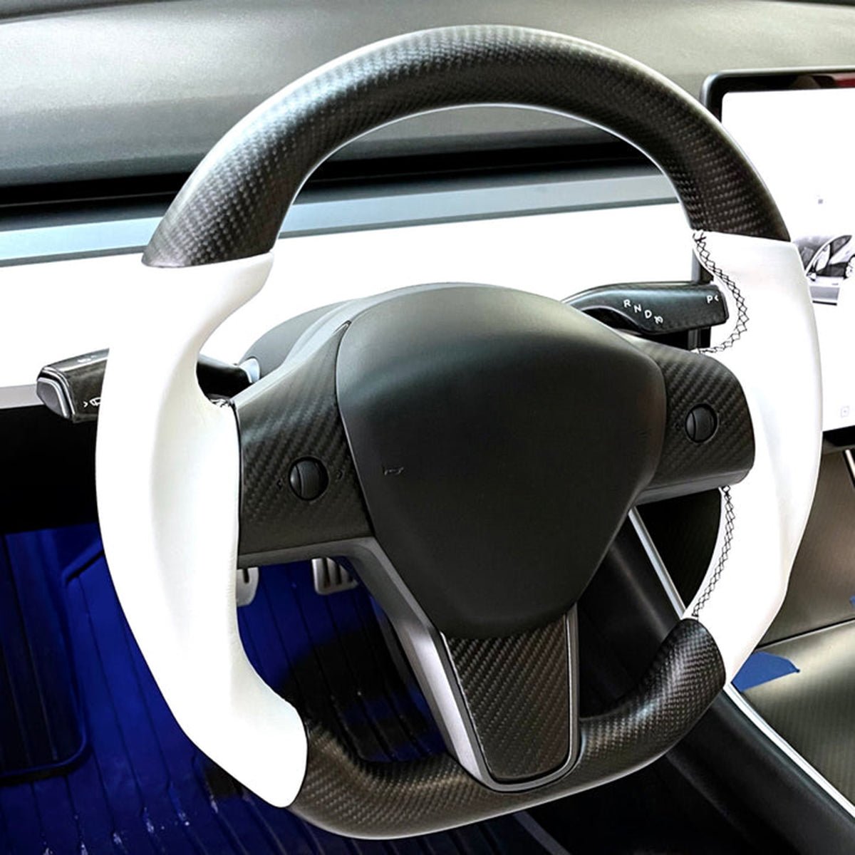 Model 3 / Y Sport Round Carbon Fiber Steering wheel