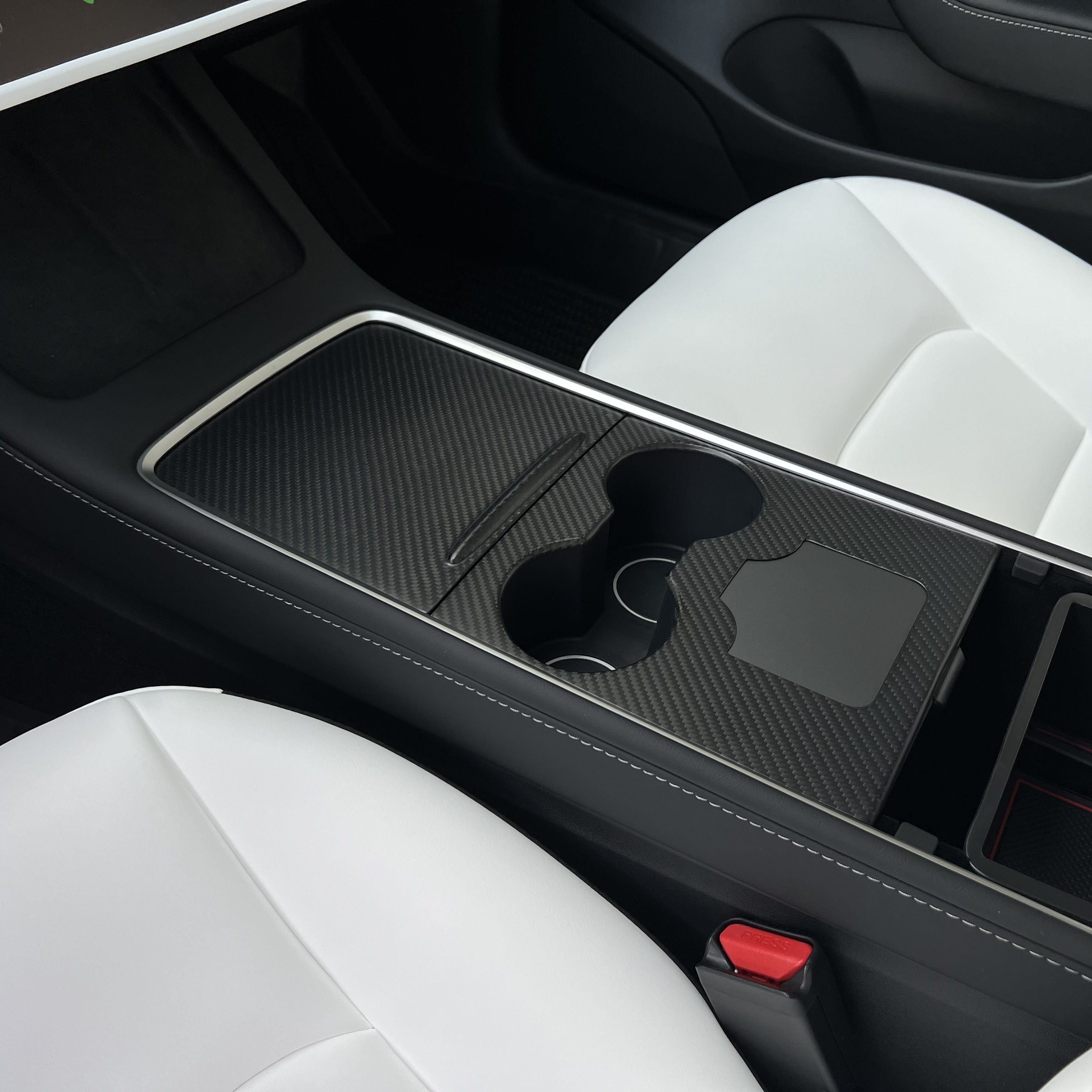 Tesla Model 3 / Y Center Console Wrap Cover - Carbon Fiber Interior Mo